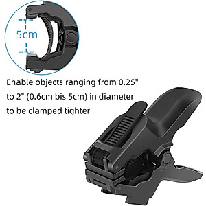 Jaw Flex Clamp Mount with Adjustable 8-Section Goose Neck Compatible with GoPro Hero (2018) GoPro Hero 7 6 5 4 3+ Session, Xiaomi Yi, Sjcam and Other Action Cameras