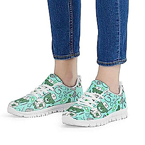 JEOCODY Nurse Bear Design Sneaker Women Running Sport Shoes Lightweight Trainers Flats
