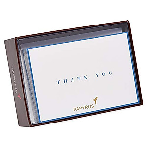 Papyrus Thank You Cards with Envelopes, Navy (16-Count)