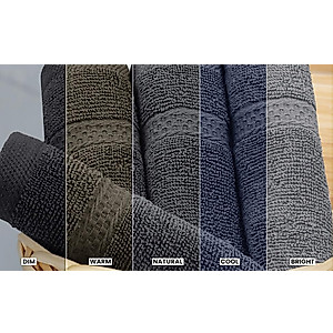 Utopia Towels 8-Piece Premium Towel Set, 2 Bath Towels, 2 Hand Towels, and 4 Wash Cloths, 600 GSM 100% Ring Spun Cotton Highly Absorbent Towels for Bathroom, Gym, Hotel, and Spa (Grey)