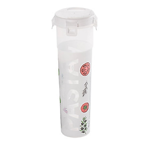 Airtight Cylinder Pasta Container with Serving Portion Lid | Locking Lid with 1-2 Serving Portions Options | BPA-Free Plastic Noodle Container | Kitchen Pantry Organization and Storage
