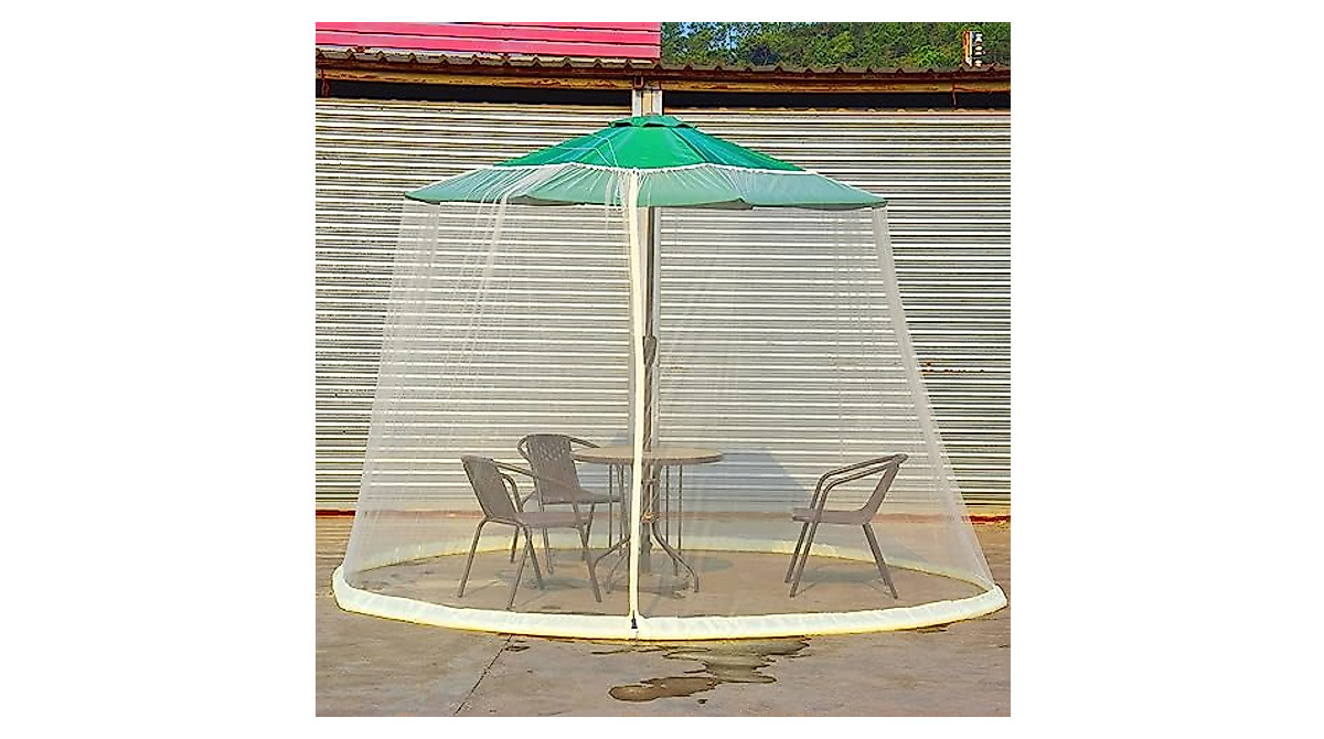 Deyoly Adjustable Beige Patio Umbrella Netting