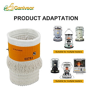 Ganivsor 32225 Wick for Kero World KW-24C DuraHeat DH-2300 Dyna-GLO CV-2300&RMC-95C Envirotemp CV-2300 Keroheat CV-2300, Heater Replacement Wicks, White