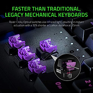 Razer Huntsman Elite Gaming Keyboard: Fast Keyboard Switches - Clicky Optical Switches - Chroma RGB Lighting - Magnetic Plush Wrist Rest - Dedicated Media Keys & Dial - Classic Black