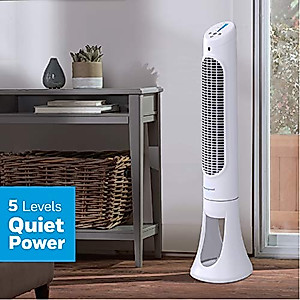Honeywell HYF260 Quiet Set Whole Room Tower Fan, White