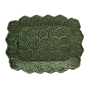 Bordallo Pinheiro Geranium Green Relief Platter