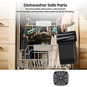 Adoolla 5.0 Qt Air Fryer Oven, Nonstick Cooker with Recipes, Oil Free, Electric Hot Air Fryer, Black