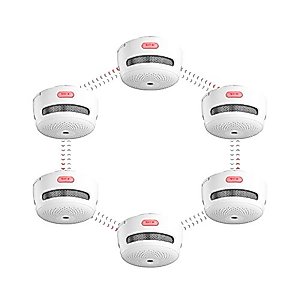 X-Sense Wireless Interconnected Smoke Detector Battery Powered Fire Alarm with Over 820 feet Transmission Range, XS01-WR Link+, 6-Pack