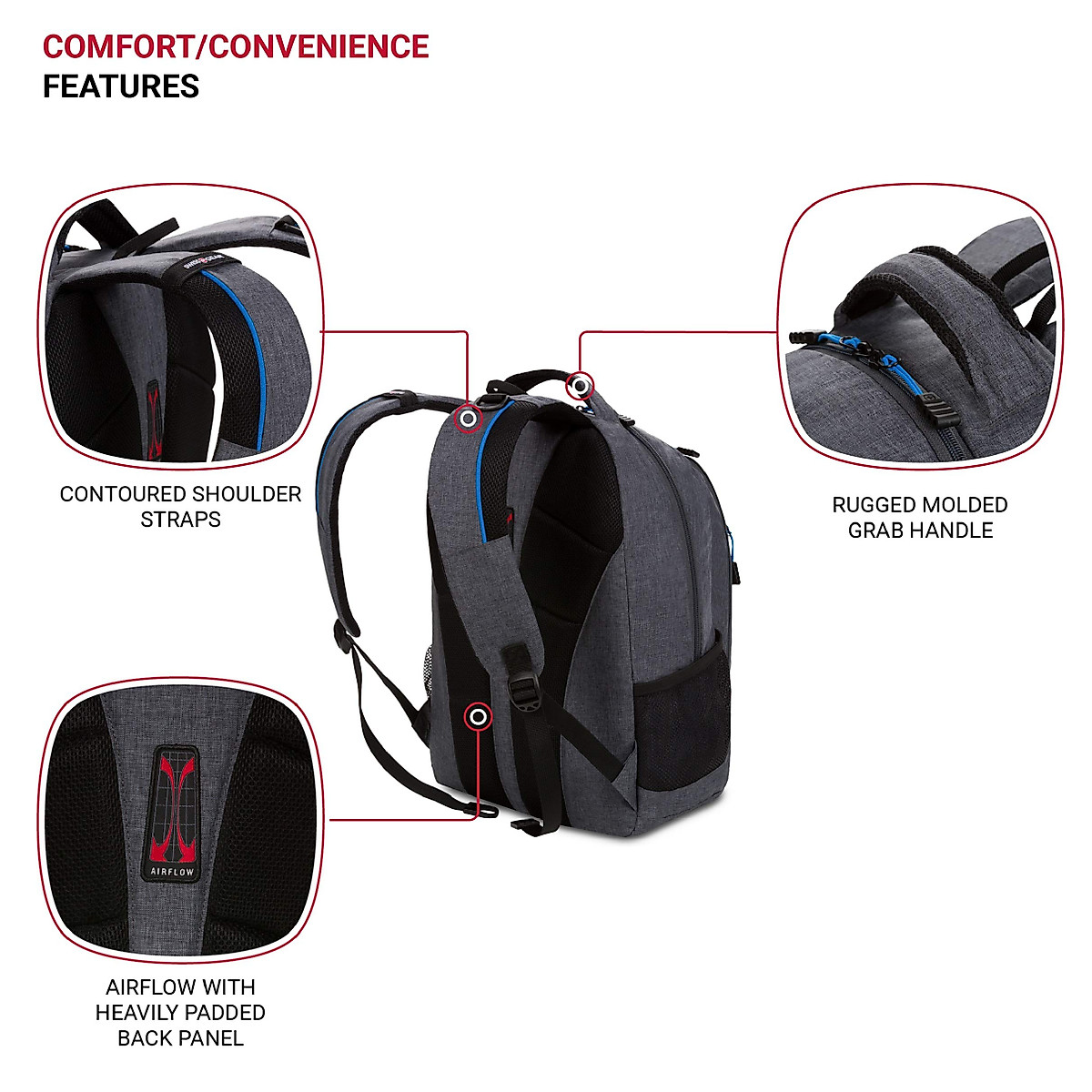 SwissGear 5918 Laptop Backpack, Grey, 17.75-Inch