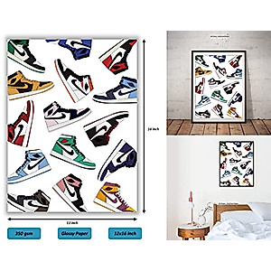 Hypebeast Custom Sneaker Poster – (12x16 Inch) Unframed – AJ Wall art, Hypebeast Room Decor, Michael Jordan Poster, Sneaker Air Gym Shoes Shoebox Collection Aesthetic Cool Poster for Teen Boys Guys Men Room Dorm Bedroom Wall Decor by LIYA Design Prints