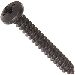 Small Parts 0616ABPPB Steel Sheet Metal Screw, Black Oxide Finish, Pan Head, Phillips Drive, Type AB, #6-20 Thread Size, 1" Length (Pack of 100)