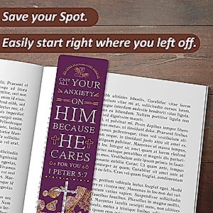 ANZON MORIES 48 Pieces Christian Scripture Bookmarks with Bible Verse Quotes & Storage Box, Inspirational Book Mark Religious Marker Christian Art Gift Bookmark for Reading Lover, Men, Women, Kids