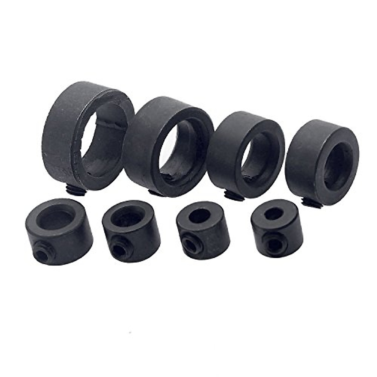Rocaris Drill Stop Bit Collar Set – Kit Includes: 1/8", 3/16”, 1/4”, 5/16”, 3/8”, 7/16”, 1/2” and 5/8” Inch with Allen Wrench to Tighten The Stops Set-Screws (8-Piece)