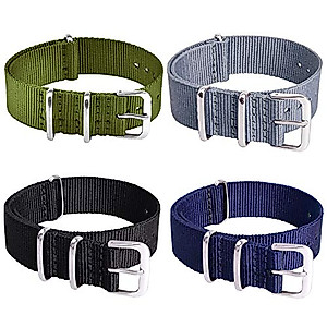 Ritche Christmas Stocking Stuffers 20mm Nylon Strap Nylon Watch Band Compatible with Timex Weekender Watch for Men Women (4 Packs)