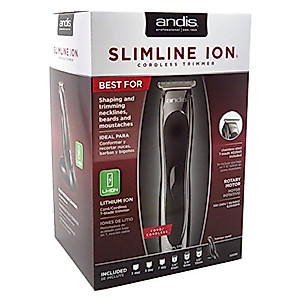 Andis Trimmer Slimline Cordless (6 Combs), Black 1 Count