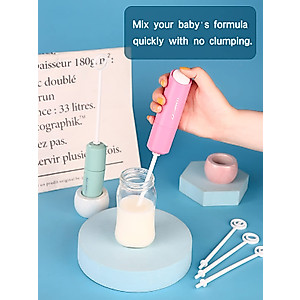 DOOBAANN Handheld Electric Formula Stirrer,Handheld Drink Mixer (Blue)