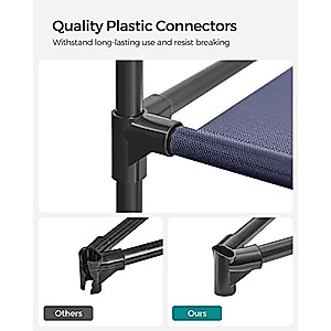 SONGMICS Portable Closet, Clothes Storage Organizer with 6 Shelves, 1 Clothes Hanging Rail, Non-Woven Fabric Closet, Metal Frame, 34.6 x 17.7 x 66.1 Inches, Dark Blue URYG084I02