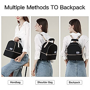 Phanpy Breast Pump Bag with Cooler, Breastmilk Cooler Bag with Ice Pack, Double Deck Breastmilk Storage Bag Cooler, Baby Bottle Bag, Diaper Backpack, Double Layer Preservation Package（Black）
