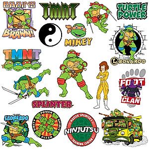 Teenage Mutant Ninja Turtles TMNT Variety Mix 50ct Vinyl Large Deluxe Stickers Variety Pack - Laptop, Water Bottle, Scrapbooking, Tablet, Skateboard, Indoor/Outdoor