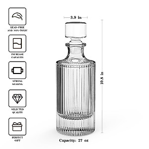 Whiskey Decanter Sets Men, Bourbon Decanter Set for Men, Liquor Decanter with Glass, Whiskey Set Gifts for Dad, Husband, Partner, Bosses, Captain