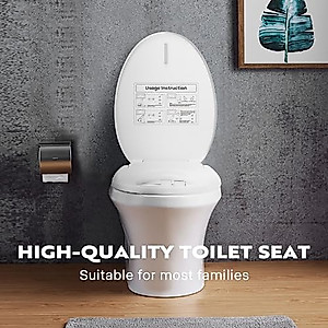 VIVOHOME Smart Heated Bidet Toilet Seat with Self-Cleaning Nozzle for Rear and Front Cleansing, Warm Air Dryer with Adjustable Temperature Settings, Soft Close Lid, Nightlight