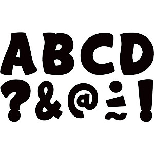 Teacher Created Resources (77327) Black Funtastic 1-3/4" Clingy Thingies Letters