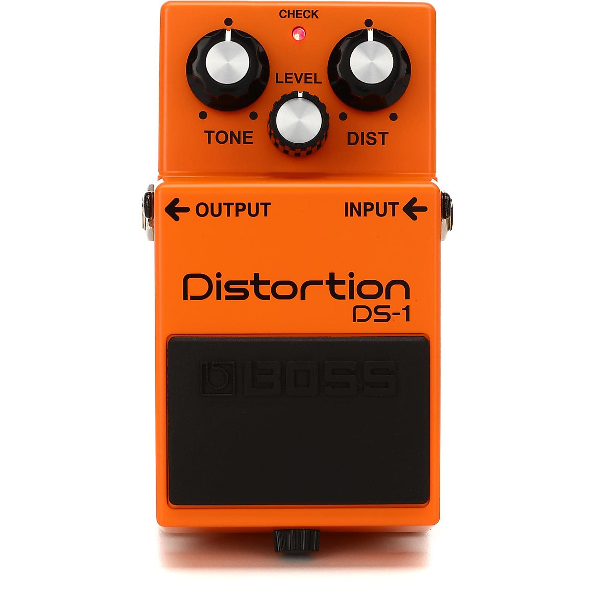 Boss DS-1 Distortion Pedal + Hosa CFS-106 Guitar Pedalboard Patch Cable - Right Angle to Right Angle - 6 inch Value Bund