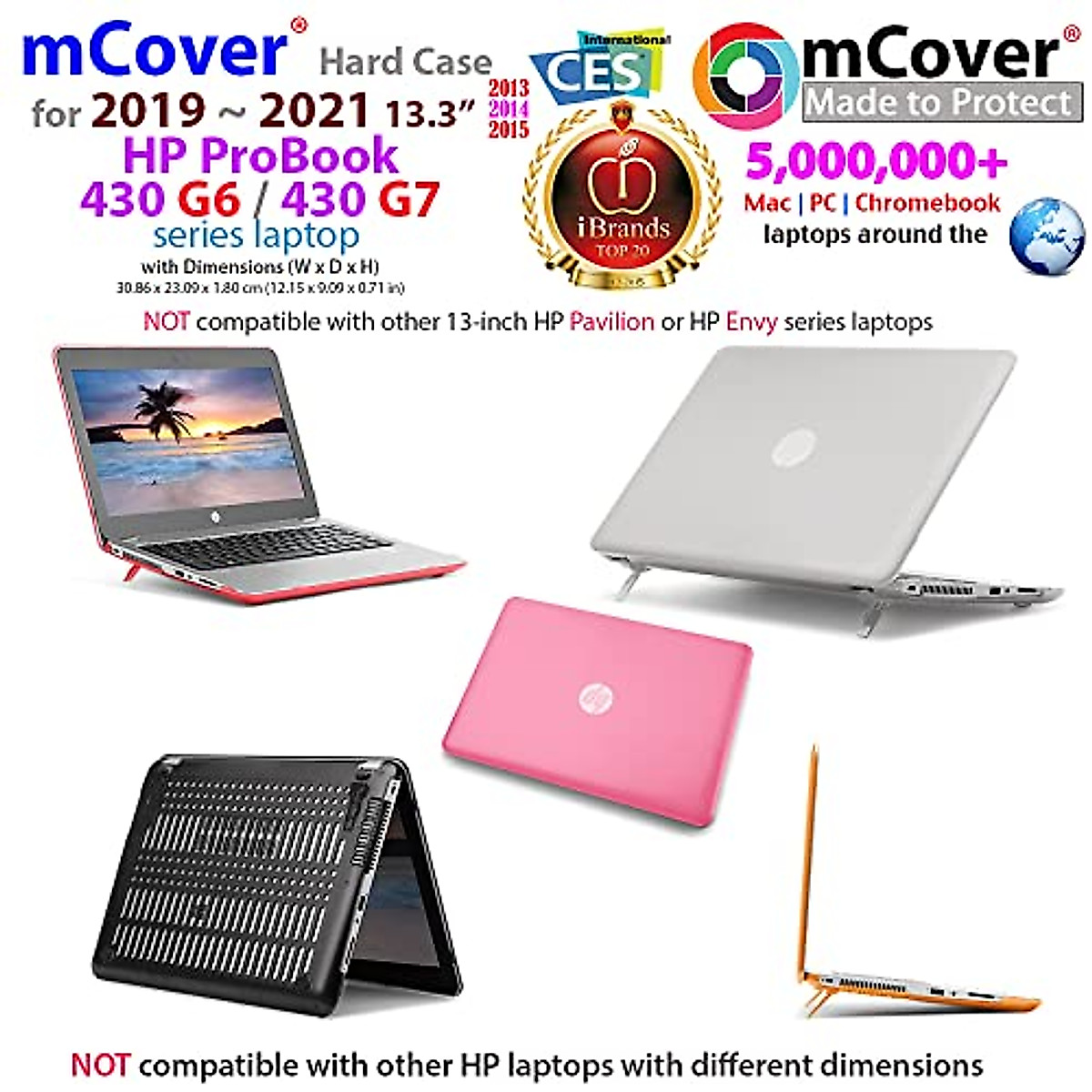 mCover Case Compatible for 2019～2021 13.3" HP ProBook 430 G6 G7 Series Notebook PC Only (NOT Fitting Other HP Models) - Pink