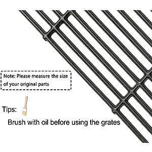 Votenli C6161C (3-Pack) 16 4/9'' Cast Iron Grid Grates for Dyna Glo DGF493BNP, DGH474CRP, for Backyard Grill Parts BY13-101-001-12, Kenmore 146.23678310, 146.23681310, Uniflame Grill GBC1030WRS
