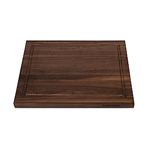 CONSDAN Black Walnut Butcher Block Cutting Board with Invisible Inner Handles, USA Grown Hardwood, 1" Thick, 20" L x 15" W