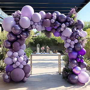 Purple Balloon Garland Arch Kit Lavender Lilac Double Stuffed Balloons Set For Birthday Baby Shower Graduation Prom Sweet 16 Encanto Wednesday Addams