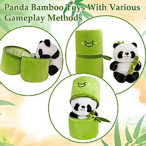 JISON21 Panda Stuffed Animals Cute 11.8 Inch Panda Plush with Bamboo Toy,Soft Plush Bamboo Panda Pillow Toy Panda Bear Plushies Panda Doll Gifts for Kids Girls Boys