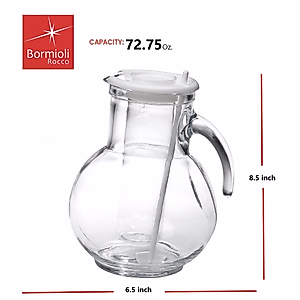 Bormioli Rocco Kufra Jug with Ice Container and White Lid, 72-3/4-Ounce