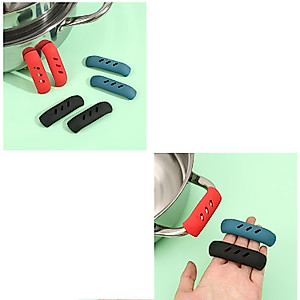 SLKEX 2023 Newst Silicone Anti-Scald Pot Handle Cover, Cast Iron Handle Cover, Pot Handle Covers Heat Resistant, Silicone Handles for Pots (3 Pair Black)