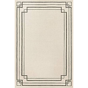 nuLOOM Katalina Simple Border Indoor/Outdoor Area Rug, 6' 7" x 9', Ivory