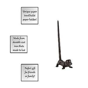 47th & Main Cast Iron Paper Towel Holder, 12-Inches Tall, Dog