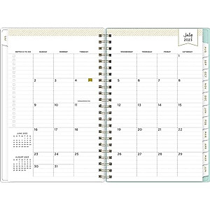 2023-2024 Blue Sky Day Designer Romance Mint 5-inch x 8-inch Academic Weekly & Monthly Planner, Multicolor (142526)