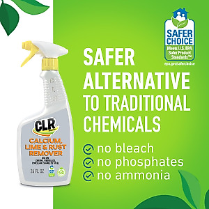 CLR Calcium, Lime & Rust Remover, Blasts Calcium, Dissolves Lime Deposits, Zaps Stubborn Rust Stains and Hard Water Deposits, 26 Ounce Spray Bottle (Pack of 2)