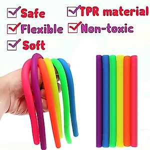 HYMONA 18 Packs Large Monkey Noodles 32CM/13 INCHES,Pull up to 7 feet (BPA/Phthalate/Latex-Free),Strengthen Stretchy Strings