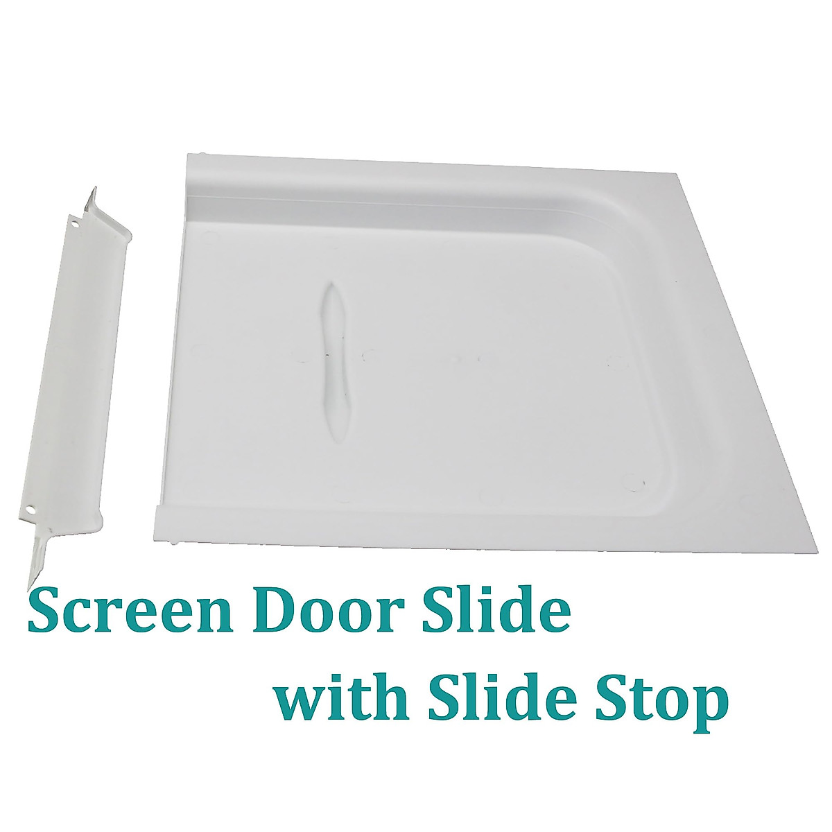 X-Haibei RV Screen Door Slide 12 inch Panel with Handle Slide Stop Set White for Travel Trailer Camper Motor Home