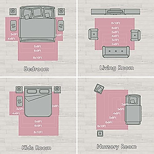 Ompaa Pink 8x10 Feet Large Area Rugs Fluffy Living Room Carpet, Wall to Wall Big Shag Pink Rug for Bedroom Girls Playroom Classroom Nursery Home Office Decor