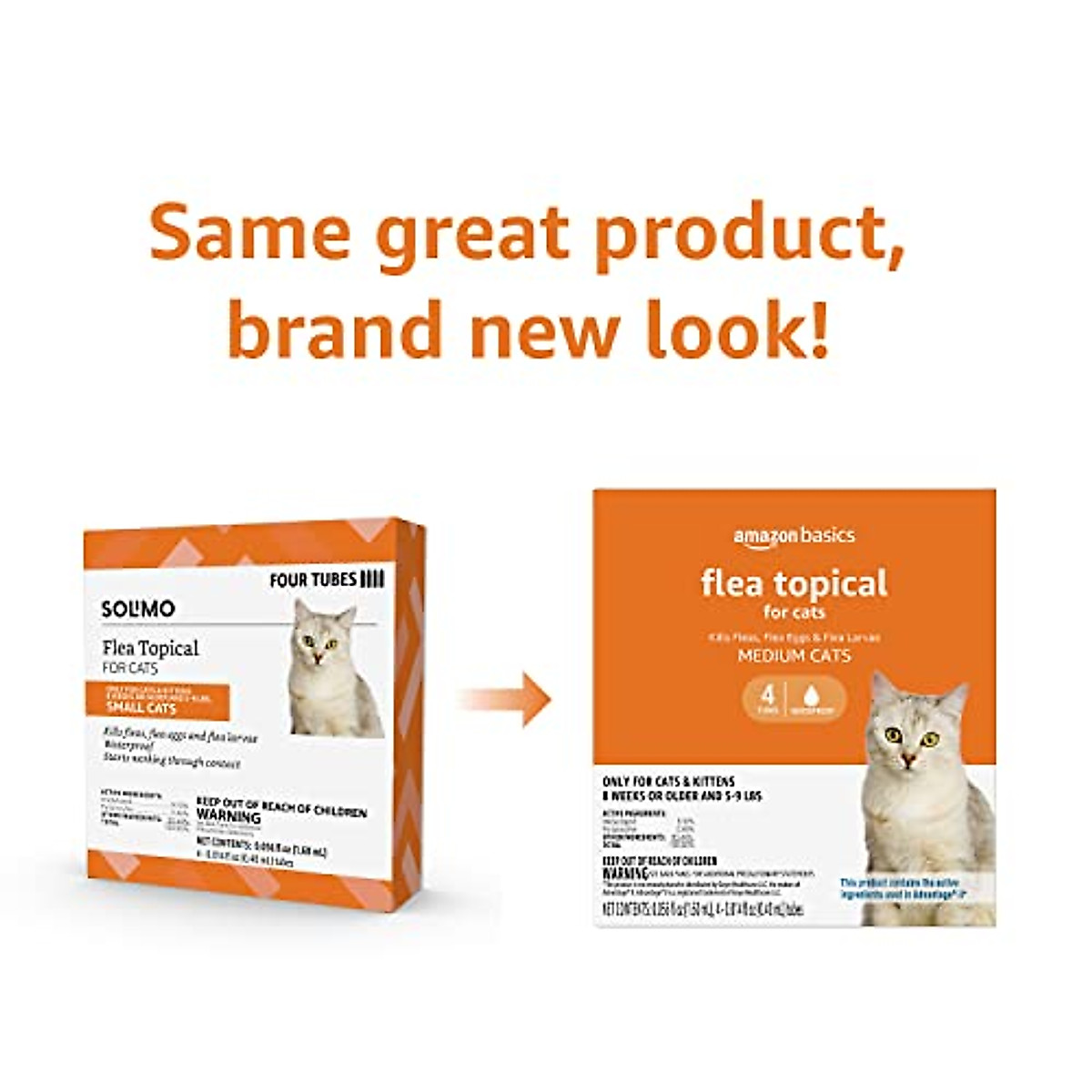 Amazon Basics Flea Topical for Medium Cats (5-9 pounds), 4 Count (Previously Solimo)