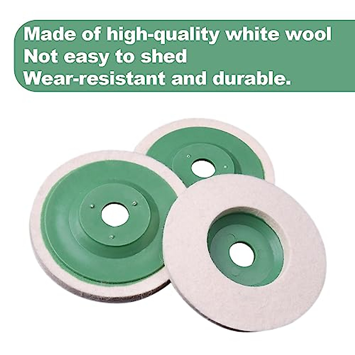 ATOPLEE Wool Polishing Wheel Disc,5pcs 4-1/2" x 7/8" Arbor Buffing Wheel for 4.5 Inch Angle Grinder,Wool Felt Polishing Wheel for Metal,Marble,Wood（Hole Diameter:22mm,Thickness:12mm）