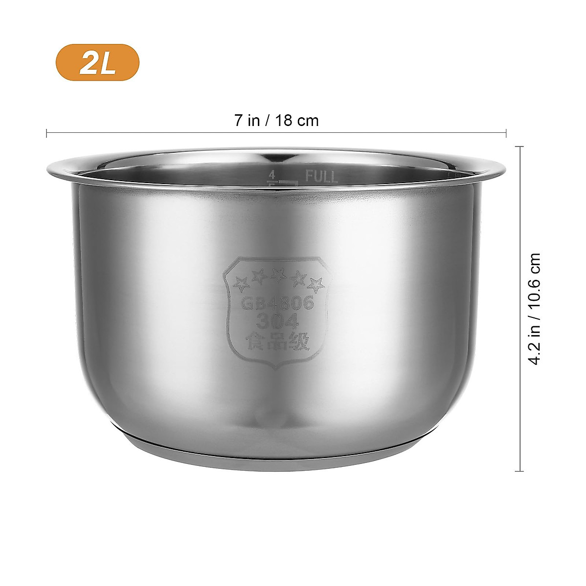 Ciieeo Inner Cooking Pot Universal Inner Pot Stainless Steel Inner Pot Rice Cooker Supply (Higher Bottom)