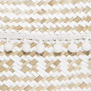 Deco 79 Seagrass Handmade Decorative and Functional Storage Basket Patterned Basket Organizer with Handles, Set of 2 Basket for Storage 17", 14"H, Brown