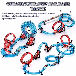 Losbenco Slot Car Race Track Sets for Boys and Kids, Dual Racing Game Toy with 2 Slot Cars and Controllers, Race Track Toy Gifts for Boys and Girls Ages 6 7 8-12