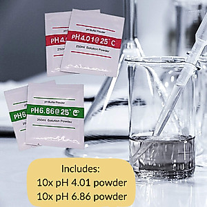 CyberTech 20 Pack PH Buffer Powder for FA Tester Calibration Solution Mixture PH 4.01 6.86