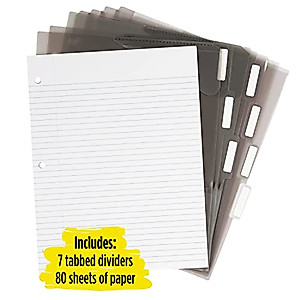 Five Star Flex Refillable Notebook + Study App, College Ruled Paper, 1-1/2 Inch TechLock Rings, Pockets, Tabs and Dividers, 300 Sheet Capacity, Blue (29324AD2)