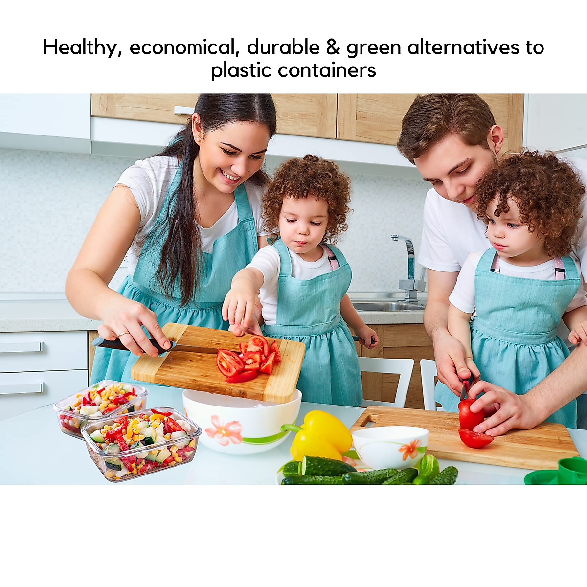 Brieftons Glass Meal Prep Containers: 5 Pack, 30 Oz with Airtight, Leakproof Snap Locking Lids, Perfect for Food Storage, Lunch & Portion Control, BPA-Free, Microwave, Oven, Freezer & Dishwasher Safe