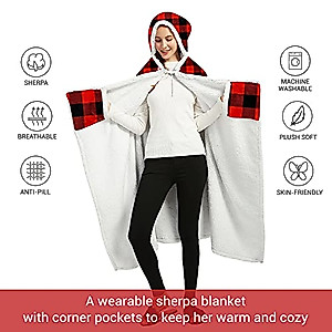 Vprintes Mother 's Day Gifts for Mom from Daughter Son - Mom Gifts from Daughters Sons - Birthday Gifts for Mom - Mama Bear Sherpa Fleece Hooded Blanket, Wearable Blanket